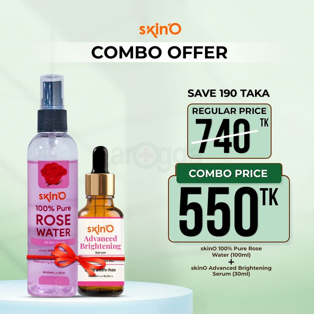 Skino 100% Pure Rose Water 100ml and Skino Advanced Brightening Serum ...