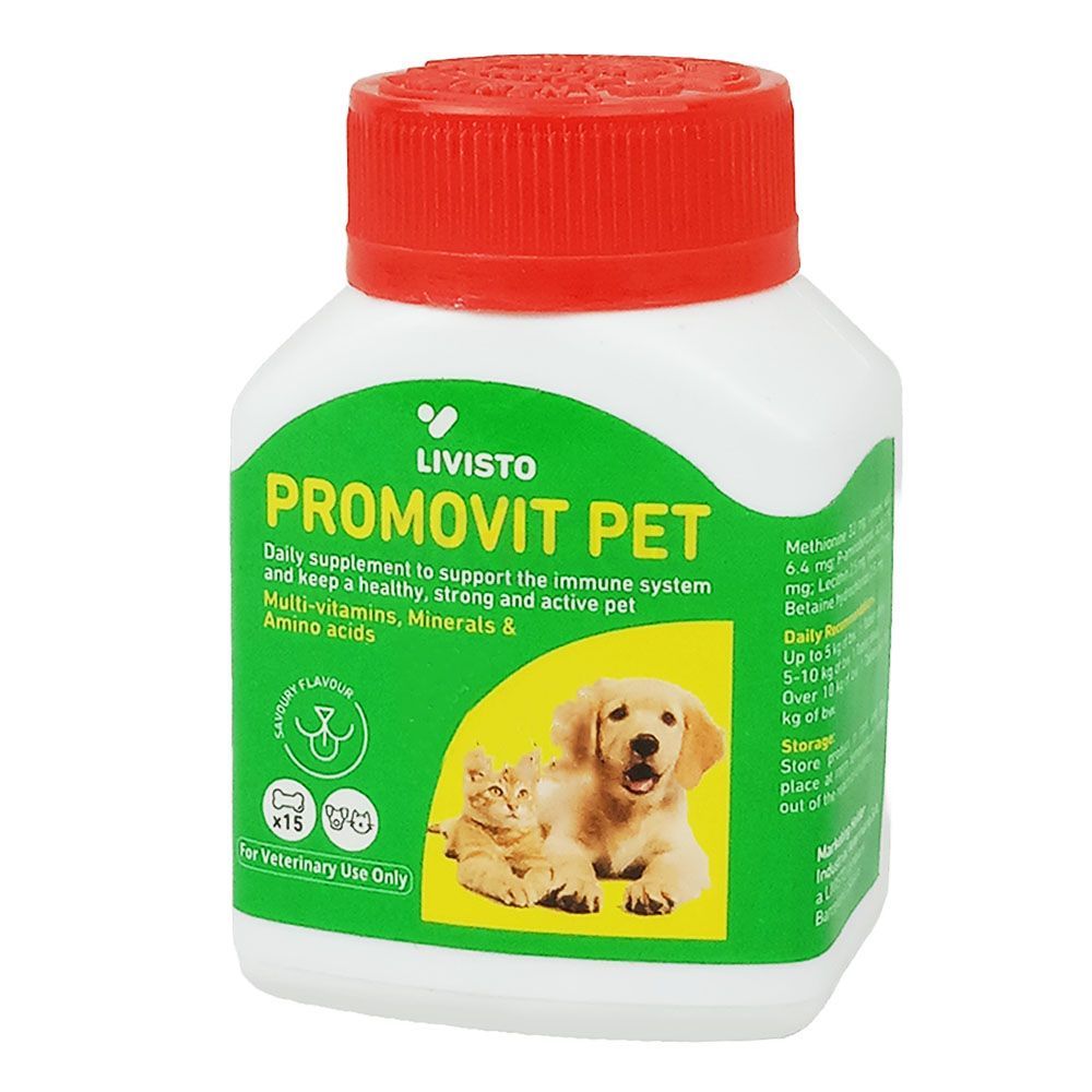 Livisto Promovit Pet Multi-Vitamins, Minerals & Amino Acids 15 Tablets ...