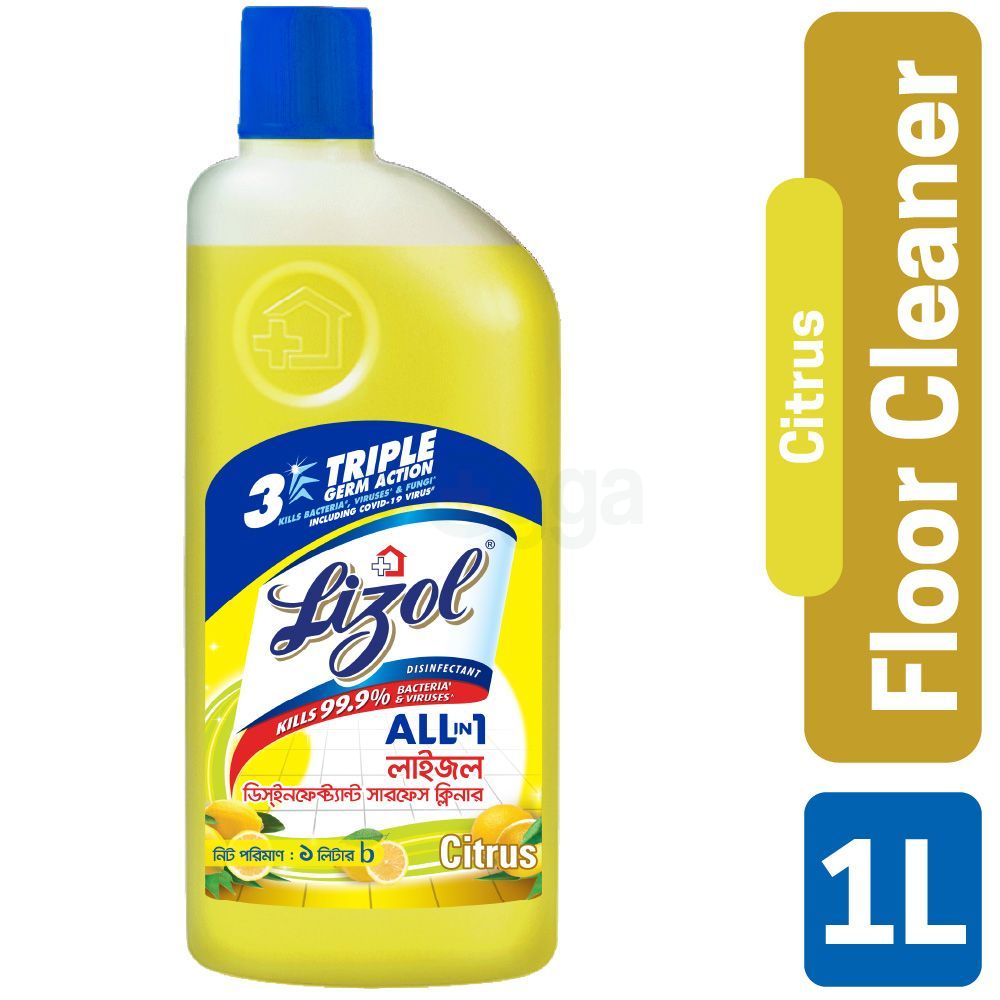 Lizol Citrus Disinfectant Surface Cleaner 1 L - Arogga Online Pharmacy