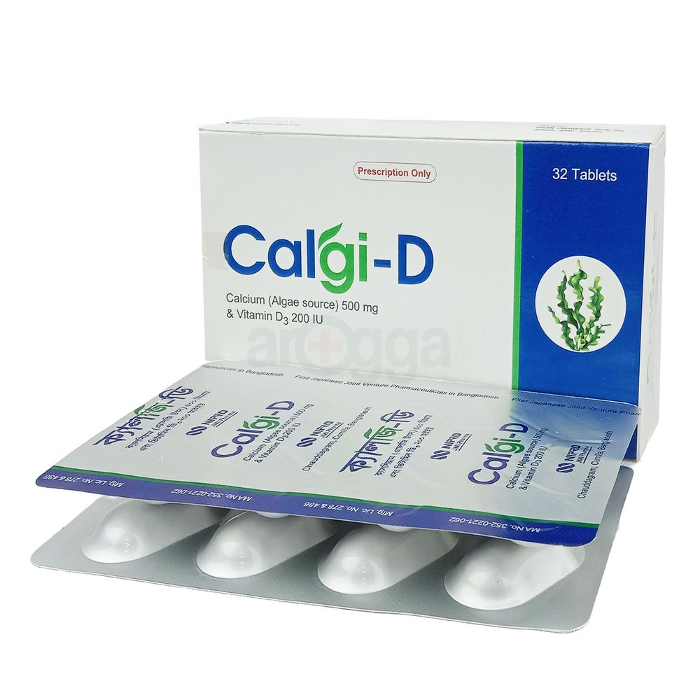 Calgi-D 500mg+200IU tablet - Arogga Online Pharmacy