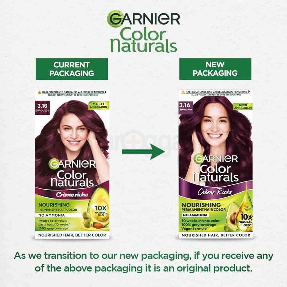 Garnier Color Naturals Creme Riche Hair Color (35ml+30g) - 3.16 ...