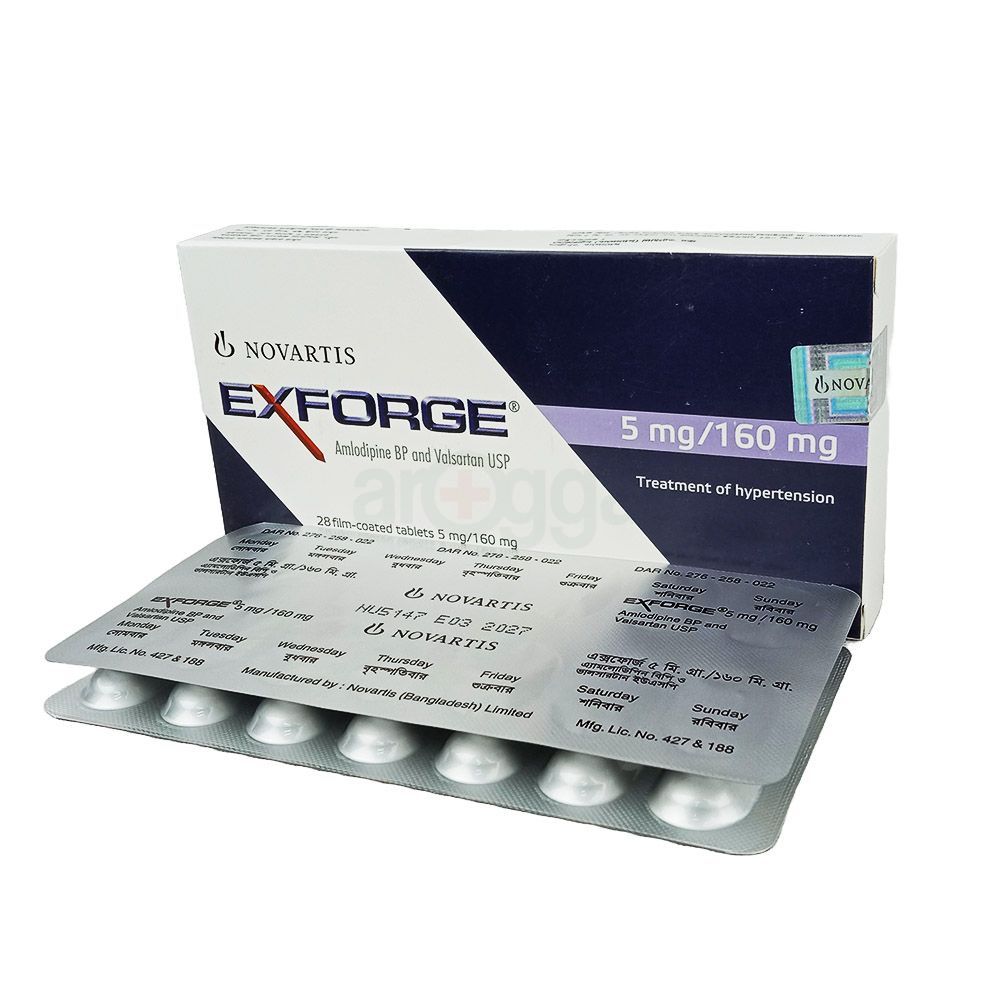 Exforge 5/160 5mg+160mg Tablet - Arogga Online Pharmacy