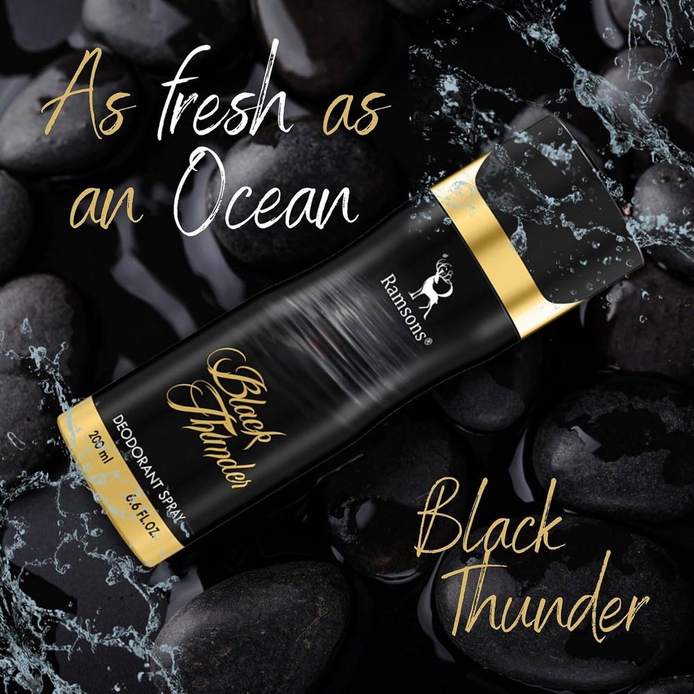 Ramsons Black Thunder Deodorant Body Spray for Men and Women - Arogga ...