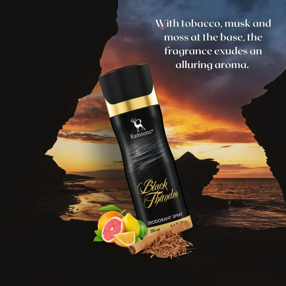 Ramsons Black Thunder Deodorant Body Spray for Men and Women - Arogga ...