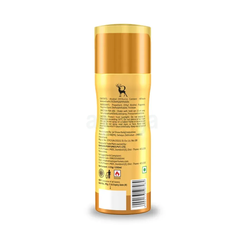 Ramsons Exotica Gold Deodorant Body Spray for Men & Women - Arogga ...