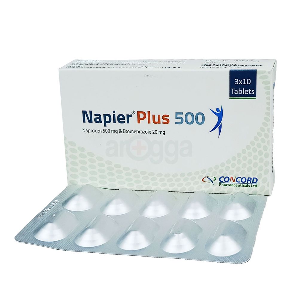 Napier Plus 500 20mg+500mg tablet - Arogga Online Pharmacy