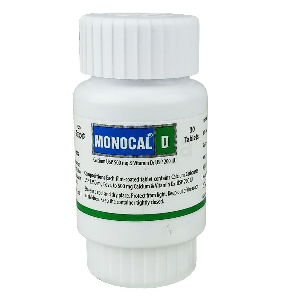 Monocal D (30) 500mg+200IU tablet - Arogga Online Pharmacy