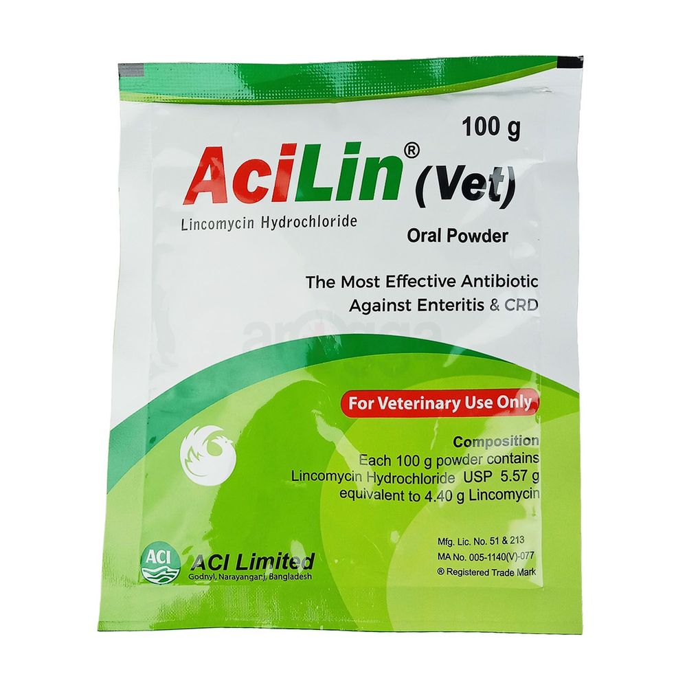 AciLin Oral Powder (Vet) 100gm Pack - Arogga Online Pharmacy