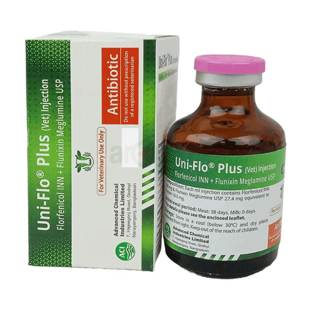 Uni-Flo Plus Injection (Vet) 100ml price in Bangladesh | Arogga