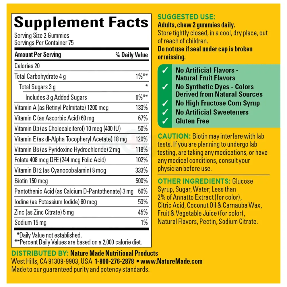 Nature Made Multivitamin Gummies, Gummy Vitamins for Nutritional ...