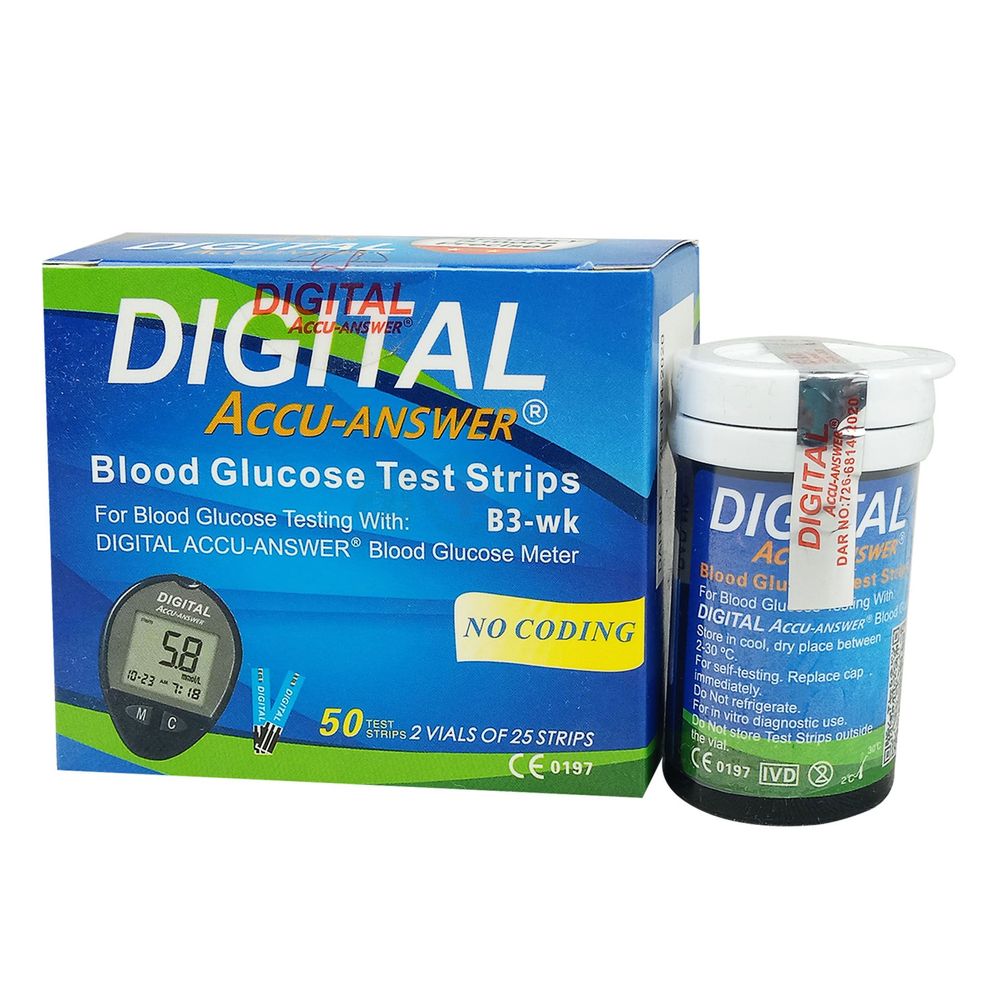 Digital Accu-Answer Blood Glucose Strip 25's Pack - Arogga Online Pharmacy