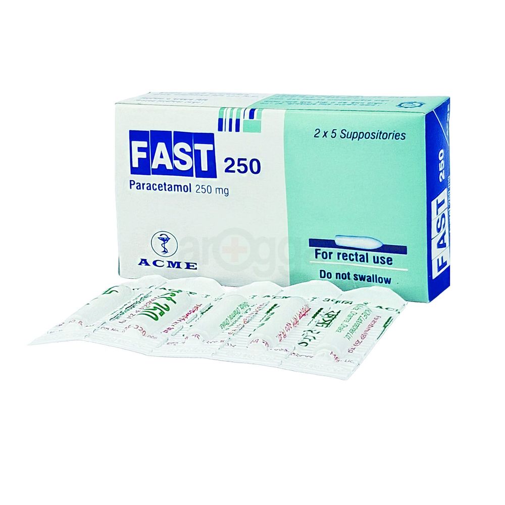 Fast 250 Suppository 250mg Suppository - Arogga Online Pharmacy