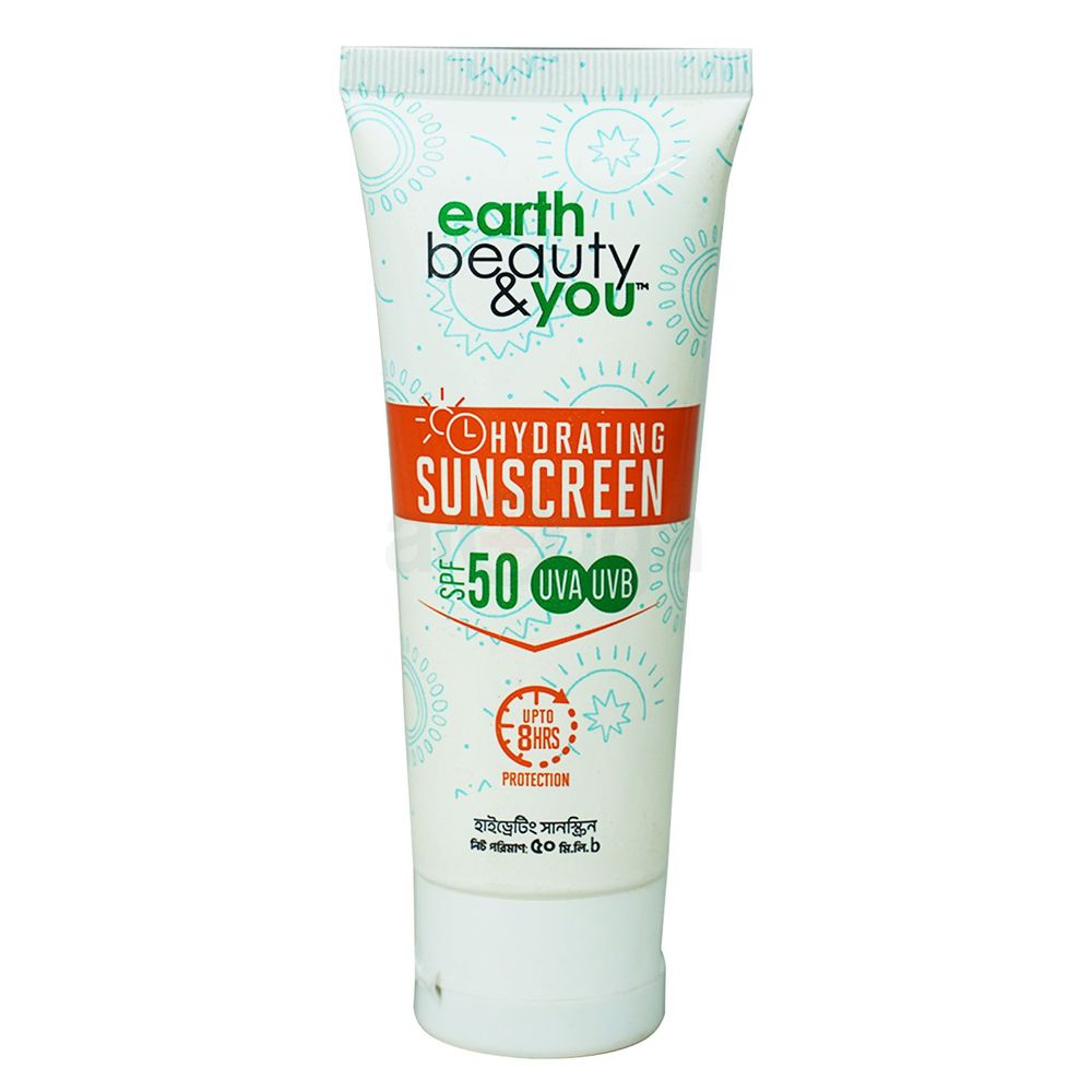 Earth Beauty and You Hydrating Sunscreen (SPF 50 UVA UVB)- 50ml ...
