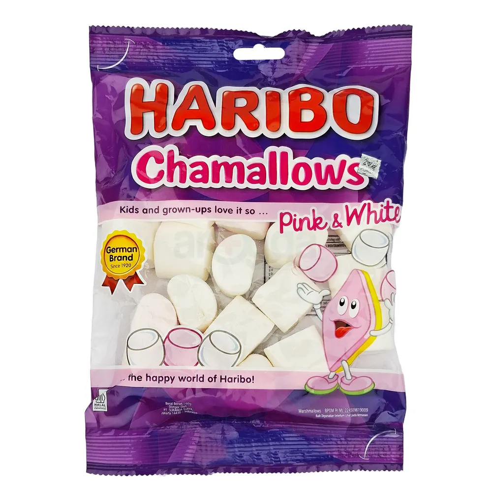 Haribo Chamallows Pink & White Candy 150G - Arogga Ltd