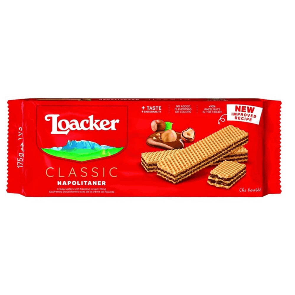 Loacker Classic Napolitaner Crispy Wafers 175Gm - Arogga Ltd