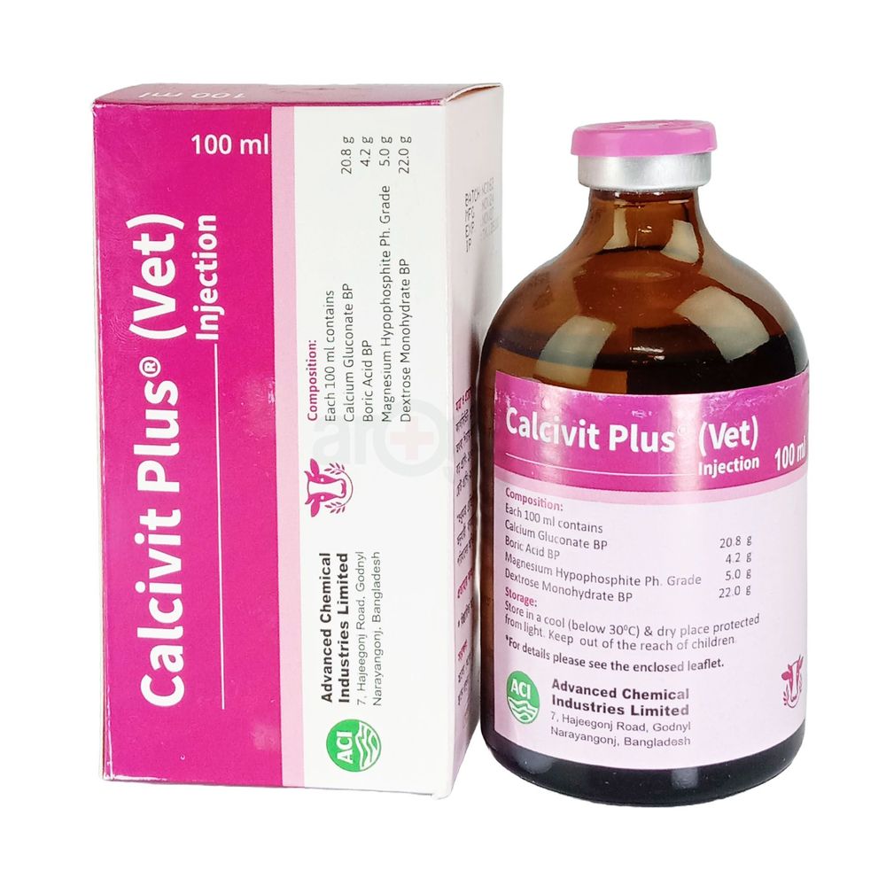 Calcivit Plus Injection (Vet) 100ml price in Bangladesh | Arogga