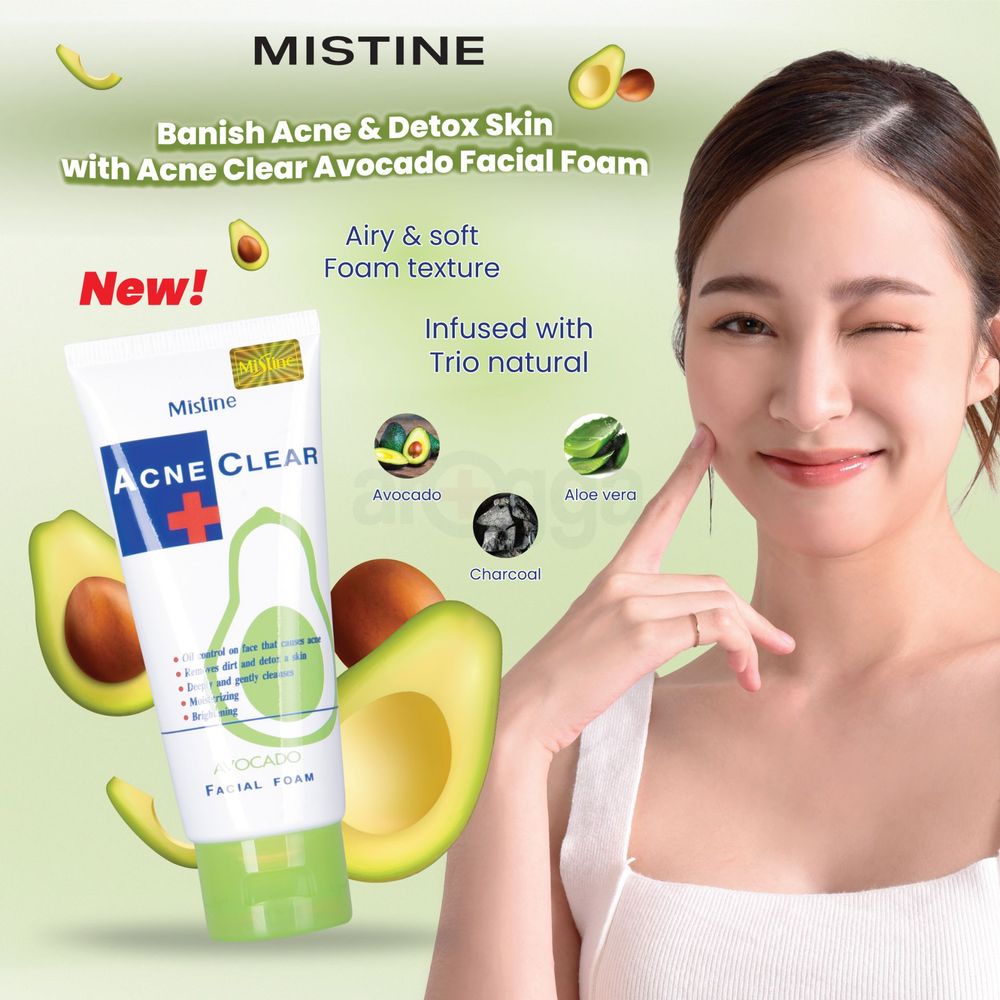 Mistine Acne Clear Avocado Facial Foam 85g - Arogga Beauty Store