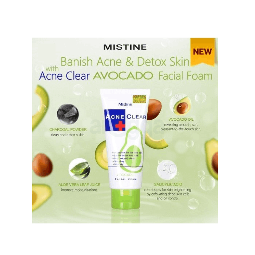 Mistine Acne Clear Avocado Facial Foam 85g - Arogga Beauty Store