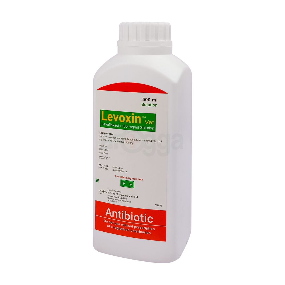 Levoxin Solution Vet 500ml - Arogga Online Pharmacy