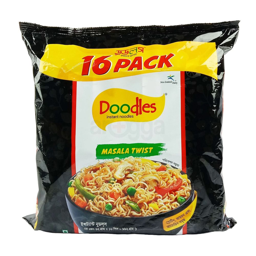 Doodles Instant Noodles Masala Twist 16 Pack 992gm - Arogga Ltd