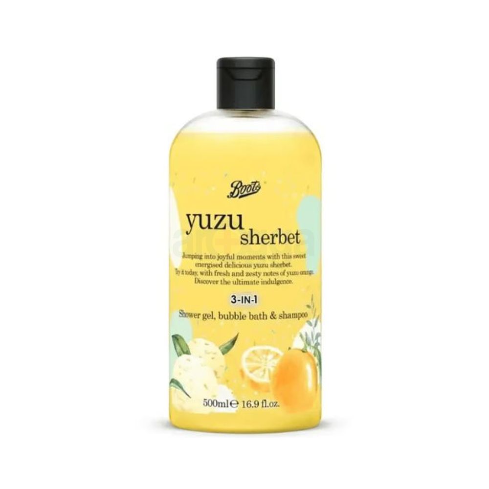 Boots Yuzu Sherbet 3 in 1 Shower Gel, Bubble Bath & Shampoo 500ml price ...