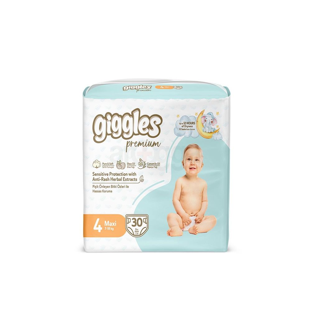 Giggles Premium Twin Pack 7-18Kg Belt Style Maxi Diapers 30Pcs - Arogga ...