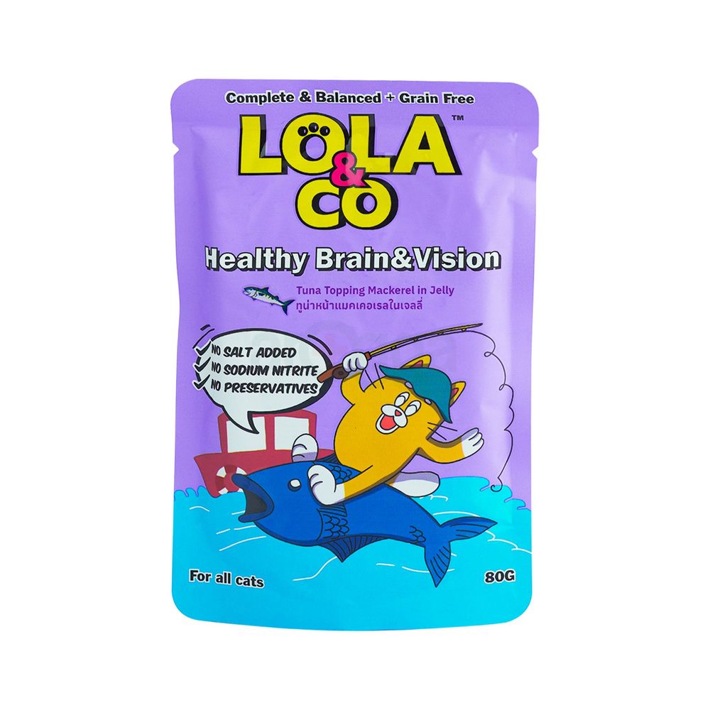 Lola & Co HEALTHY BRAIN & VISION Pouch Tuna Topping Mackerel in Jelly ...