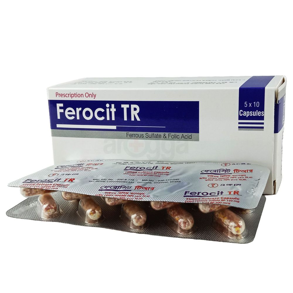 Ferocit-TR 150mg+500mcg Capsule - Arogga Online Pharmacy