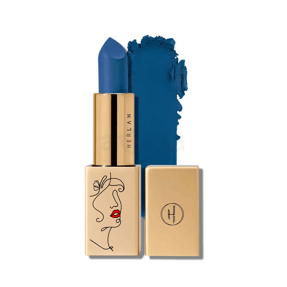 Herlan Cushion Matte Lipstick Retrograde Blue - Arogga Beauty Store