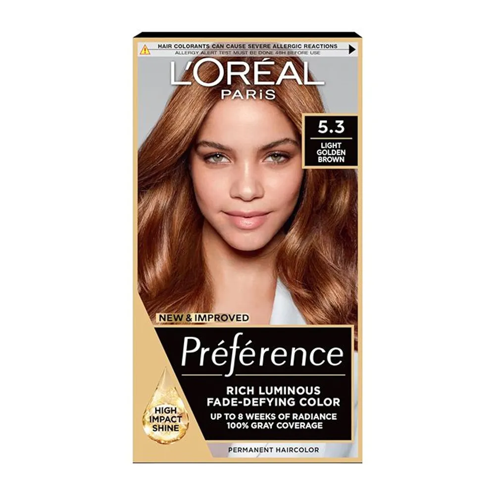 Loreal Paris Preference Hair Color - 5.3 Light Golden Brown - Arogga ...