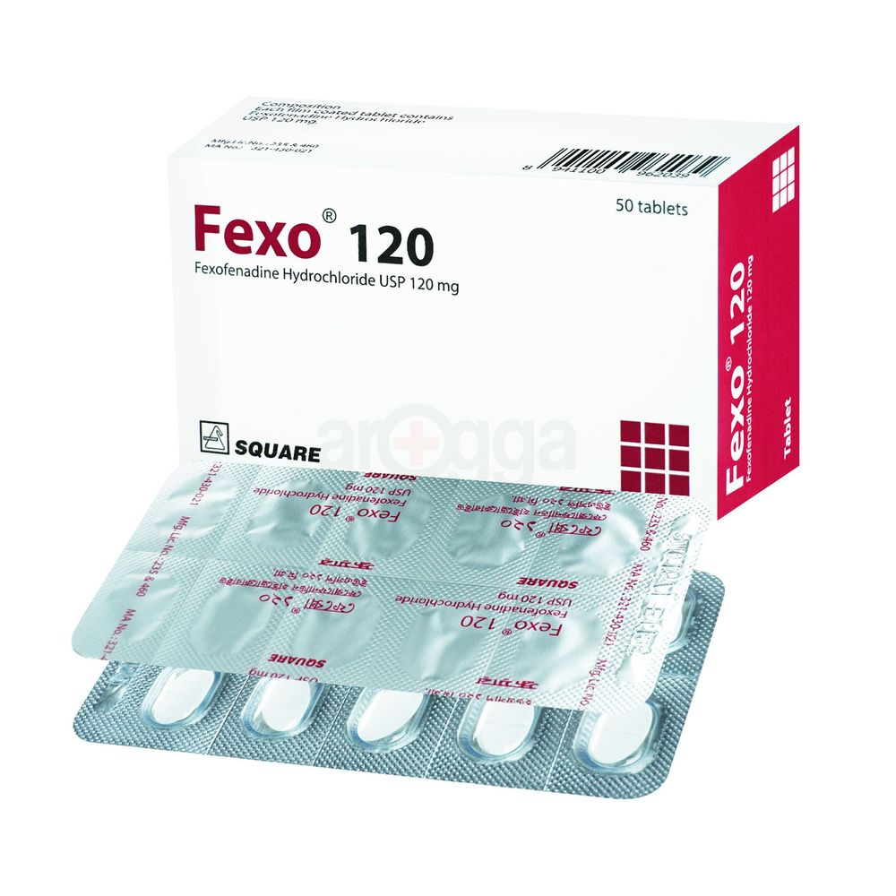 Fexo 120mg Tablet - ফেক্সো ১২০ মি.গ্রা. ট্যাবলেট - Arogga Online Pharmacy