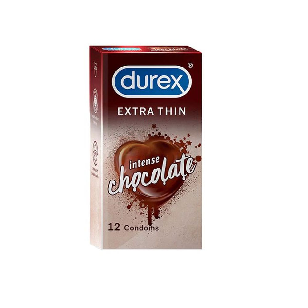 Durex Extra Thin Intense Chocolate Flavoured Condom - 12Pcs Pack(India) - Arogga Online Pharmacy