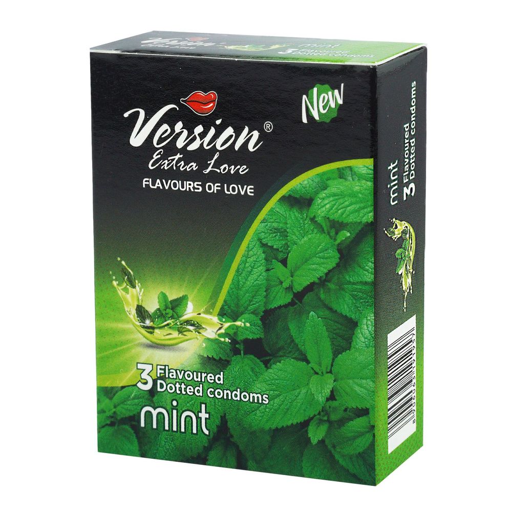 Version Extra Love Dotted Mint Flavoured Condom - 3Pcs Pack - Arogga ...
