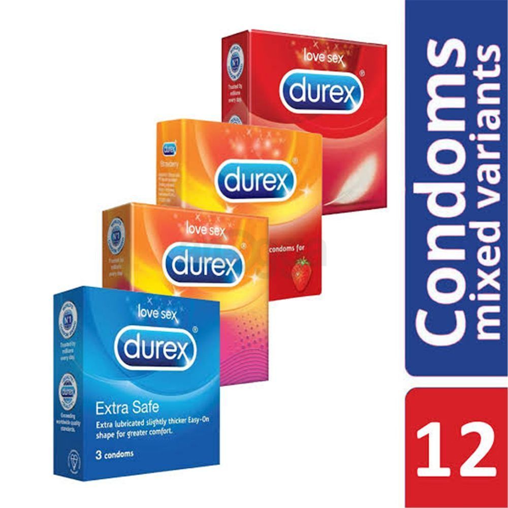 Durex 4 Combo (Extra Safe, Pleasure, Thin, Strawberry) - Arogga Online Pharmacy
