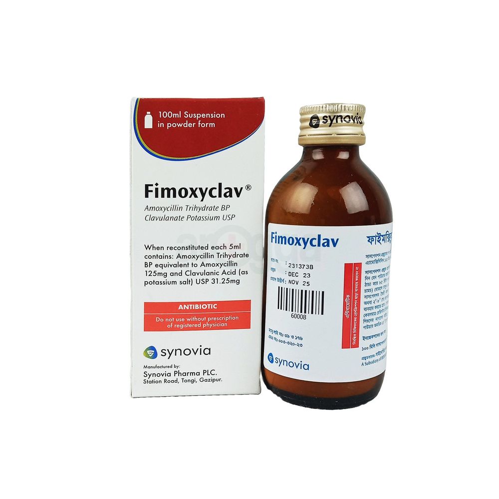 Fimoxyclav 125mg+31.25mg/5ml Powder for Suspension - Arogga Online Pharmacy