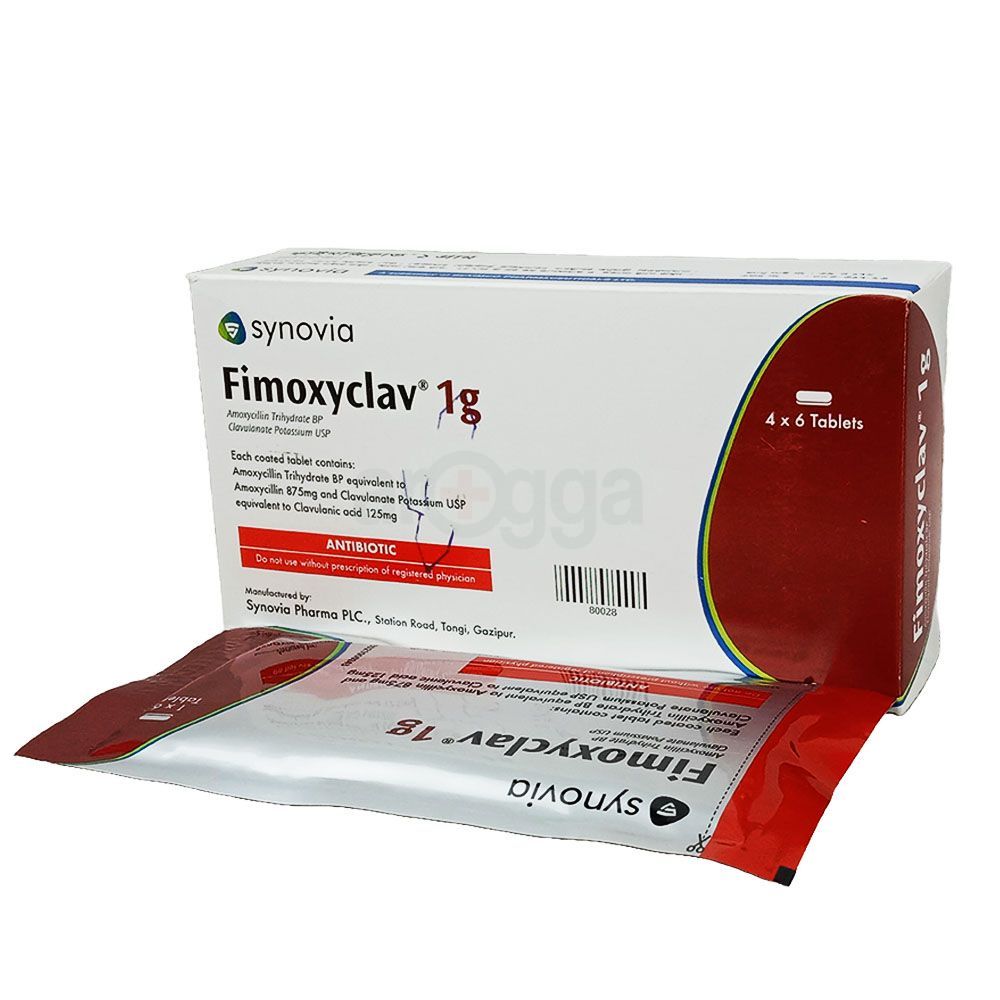 Fimoxyclav 1gm 875mg+125mg Tablet - Arogga Online Pharmacy
