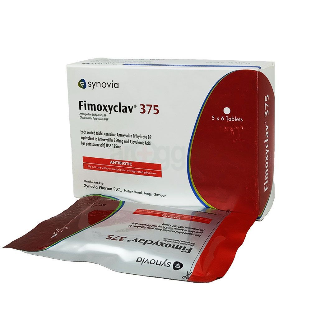 Fimoxyclav 375 250mg+125mg Tablet - Arogga Online Pharmacy