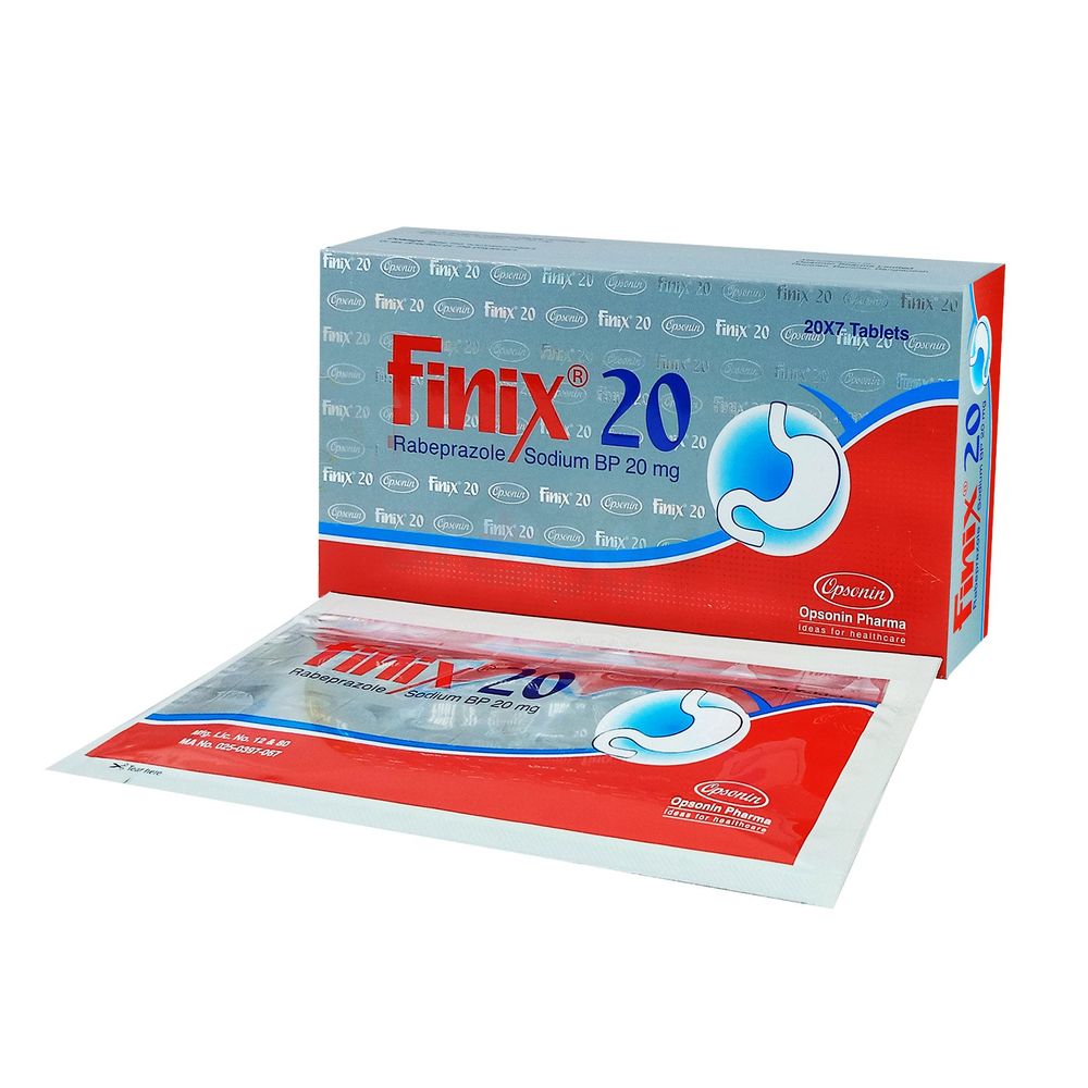 Finix 20mg Tablet - ফিনিক্স ২০ মি.গ্রা. ট্যাবলেট - Arogga Online Pharmacy
