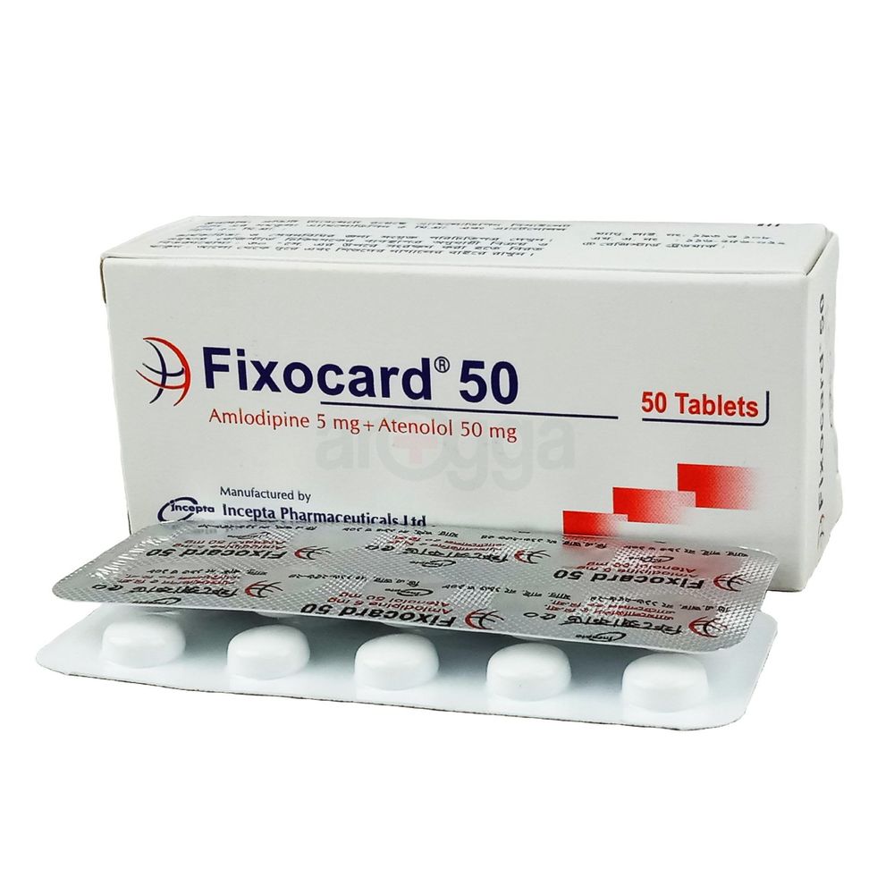 Fixocard 50mg tablet - ফিক্সোকার্ড ৫০ - Arogga Online Pharmacy