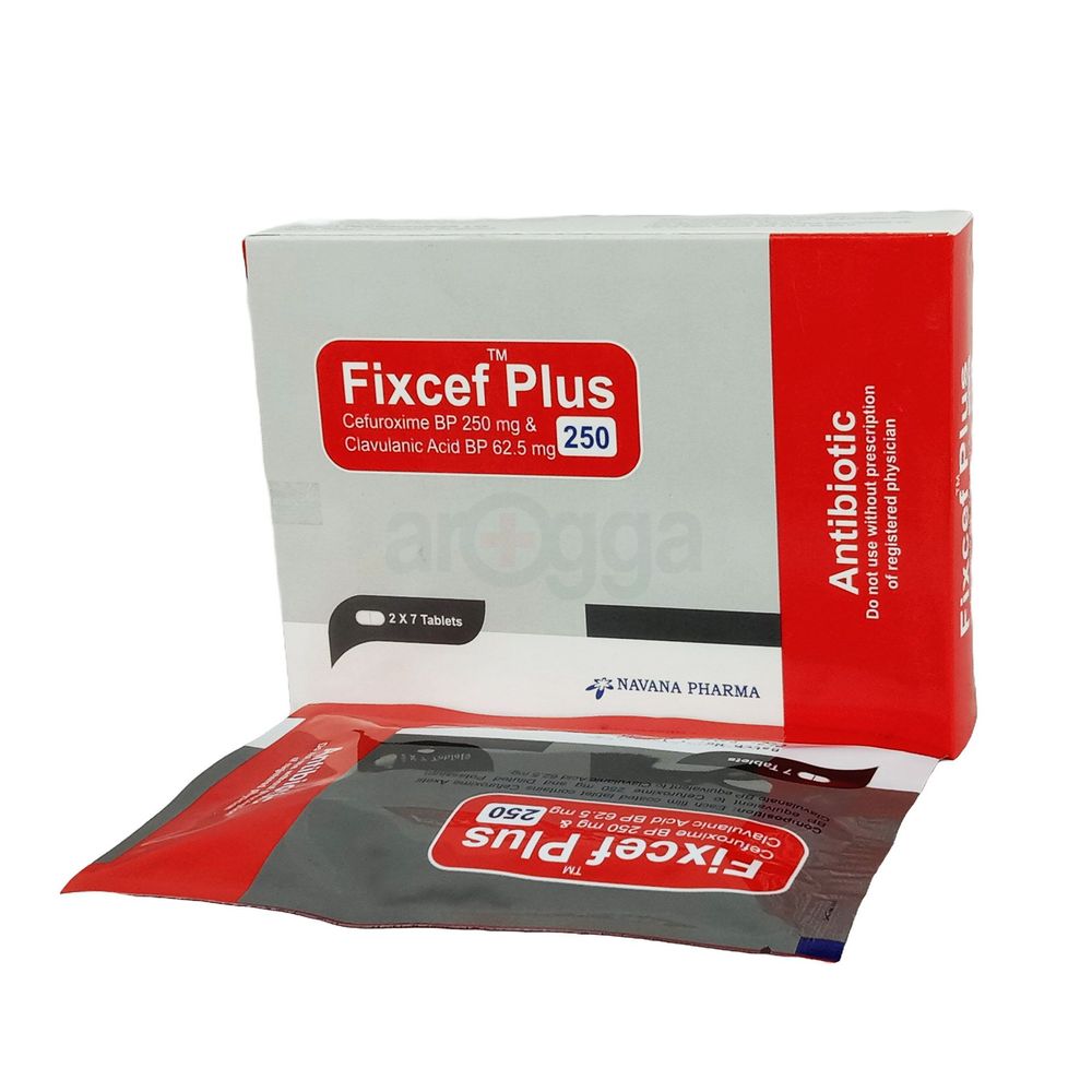 Fixcef Plus 250mg+62.5mg Tablet - Arogga Online Pharmacy