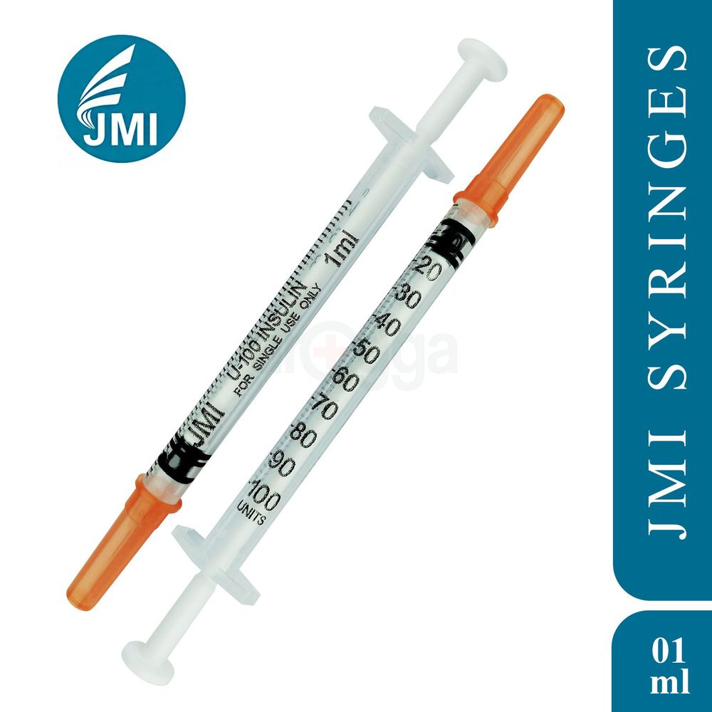 JMI Shinject U-100 Insulin Syringe 1ml (Needle 31Gx6mm) - Arogga Online ...