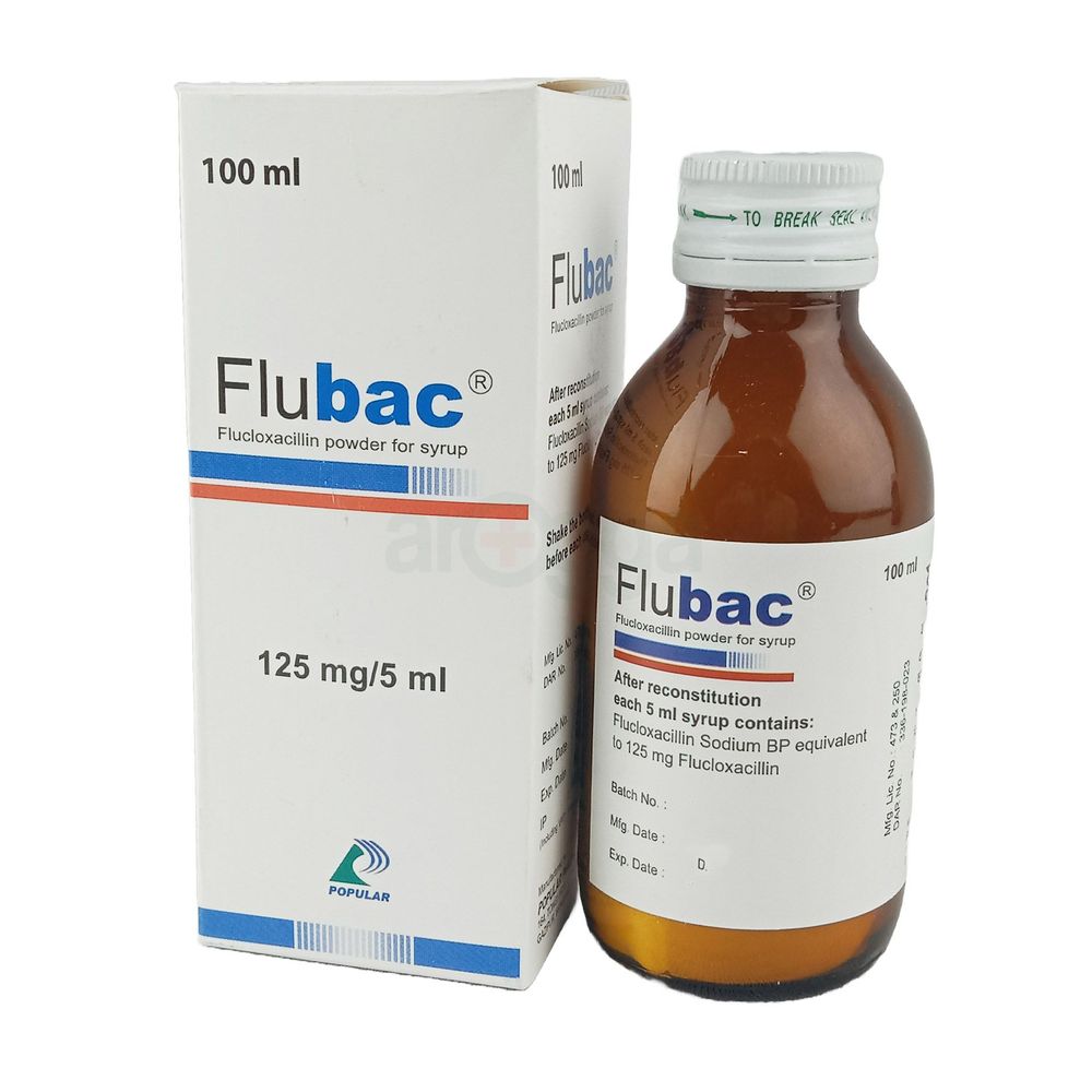 Flubac 125mg/5ml Powder for Suspension - Arogga Online Pharmacy