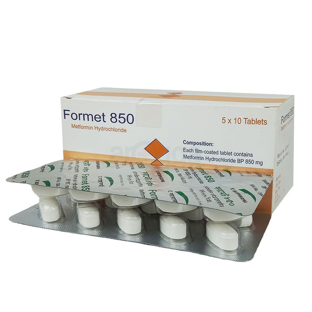 Formet 850mg Tablet - Arogga Online Pharmacy