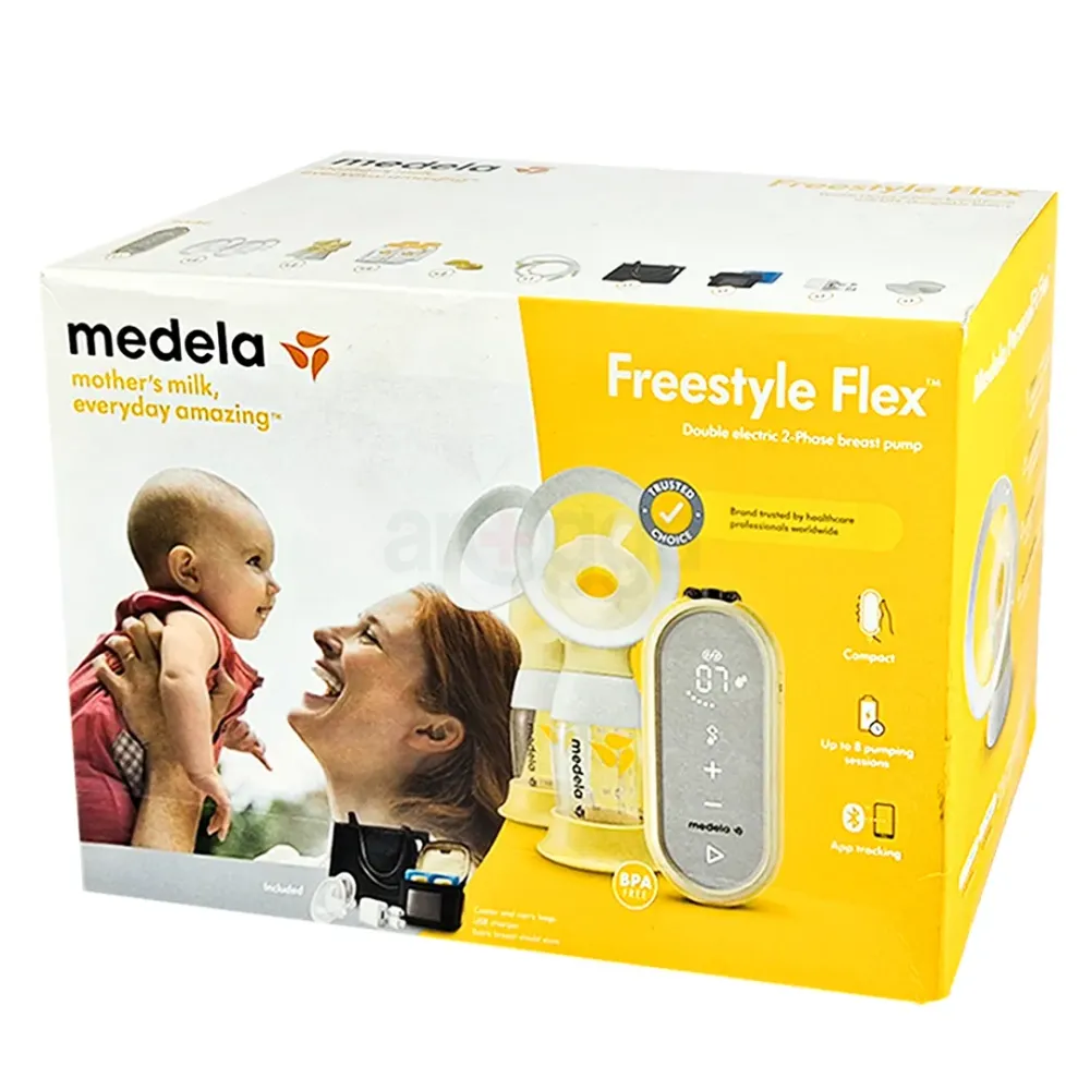 Medela Freestyle Flex Breast Pump, Closed System Quiet Handheld Portable Double Electric ...