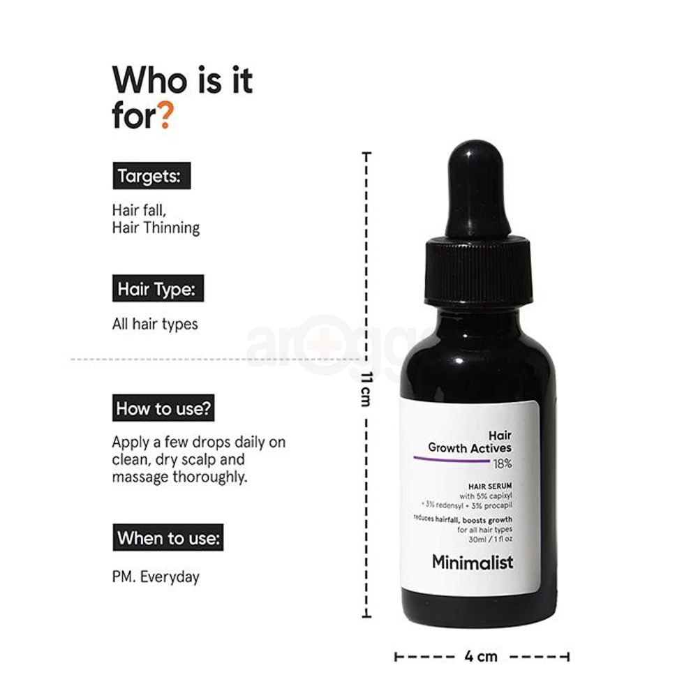 Minimalist Hair Growth Actives 18% Serum with Capixyl, Redensyl ...