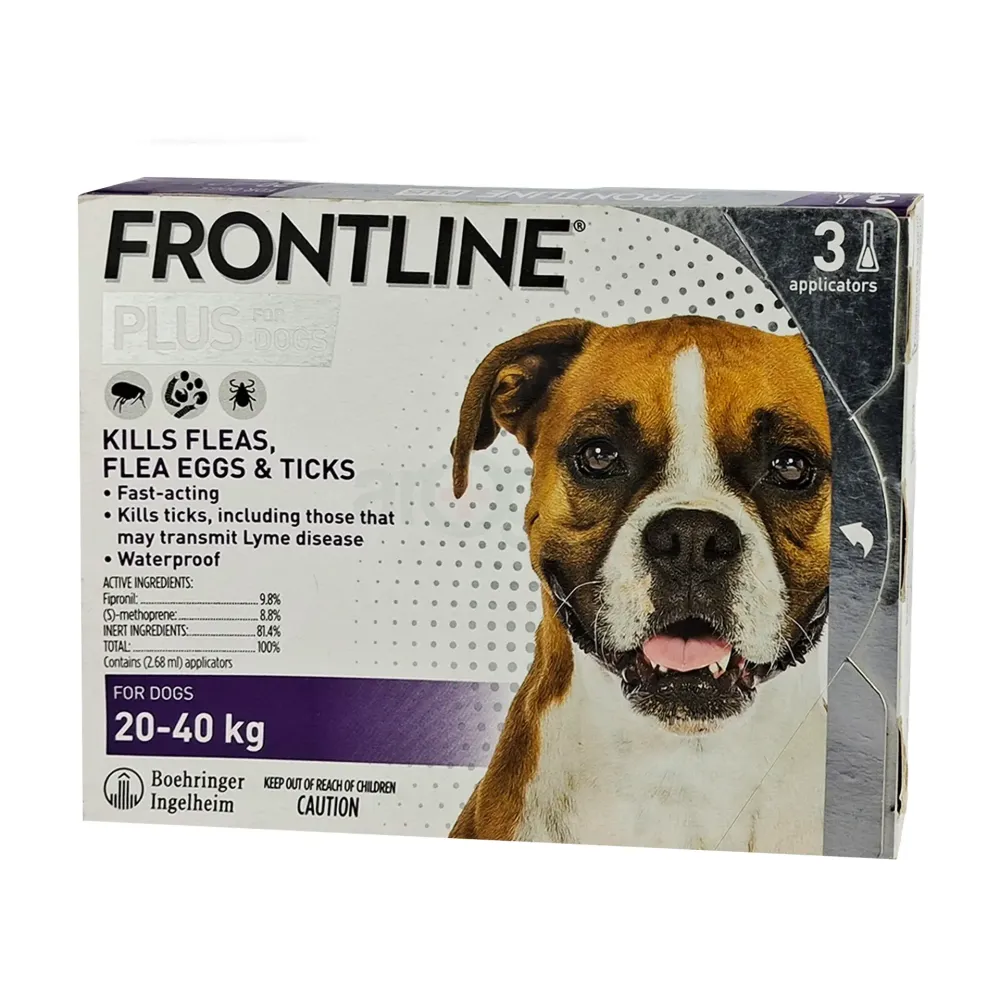 Frontline Plus for Dogs (20-40kg) – 3 Applicators Large price in ...