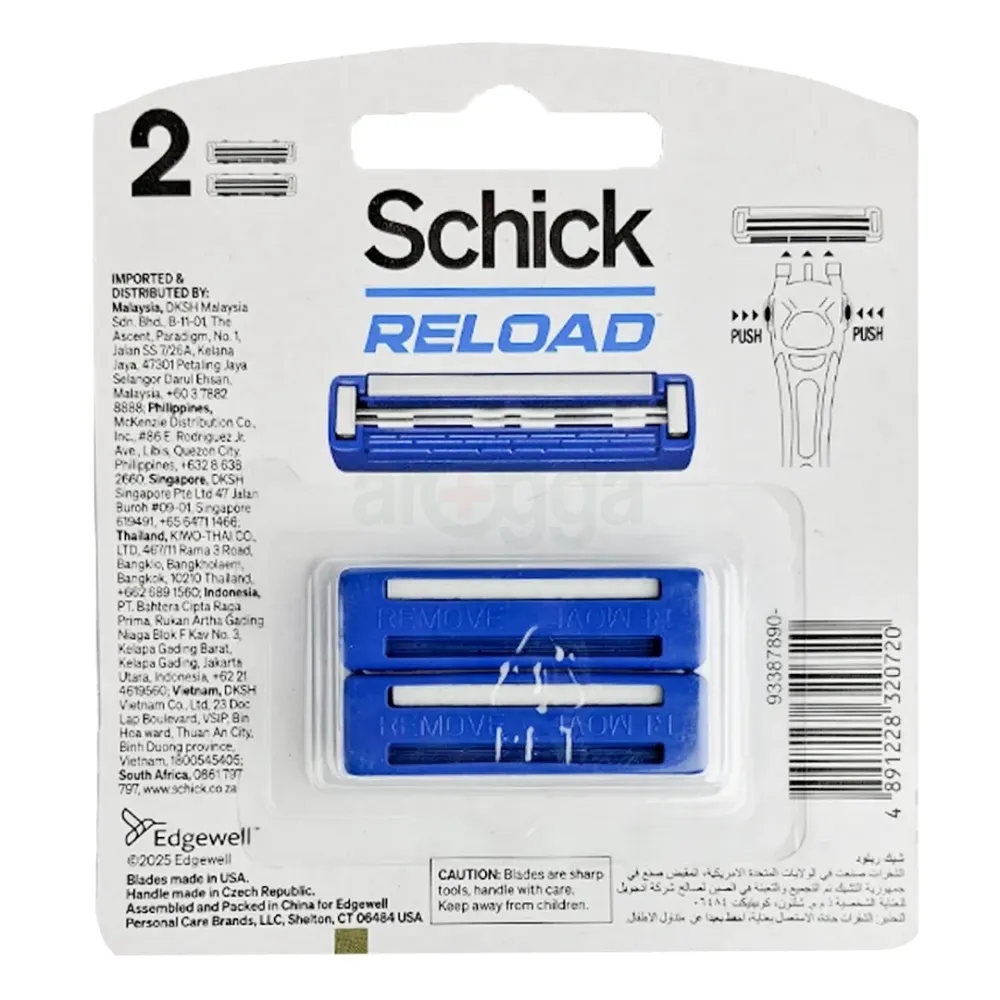 Schick Reload Flex Head Long Lasting 2 Blades Razor - Arogga Beauty Store
