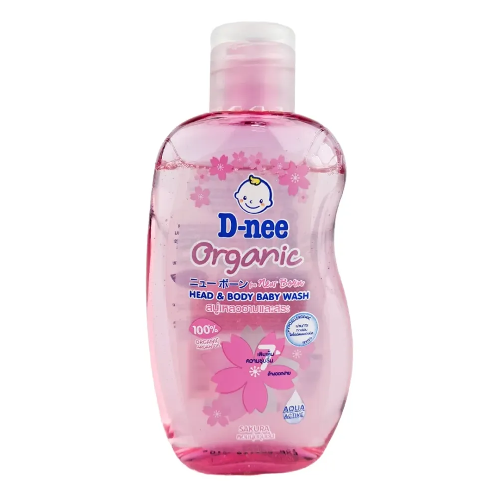 D Nee Organic Head & Body Baby Wash Sakura For Newborn 200ml - Arogga Online Pharmacy
