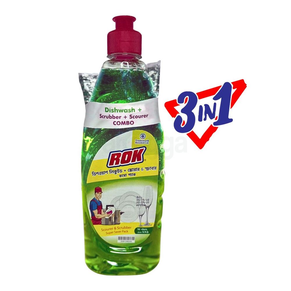 ROK Dish Washing Liquid 500ml + Scrubber + Scourer price in Bangladesh ...