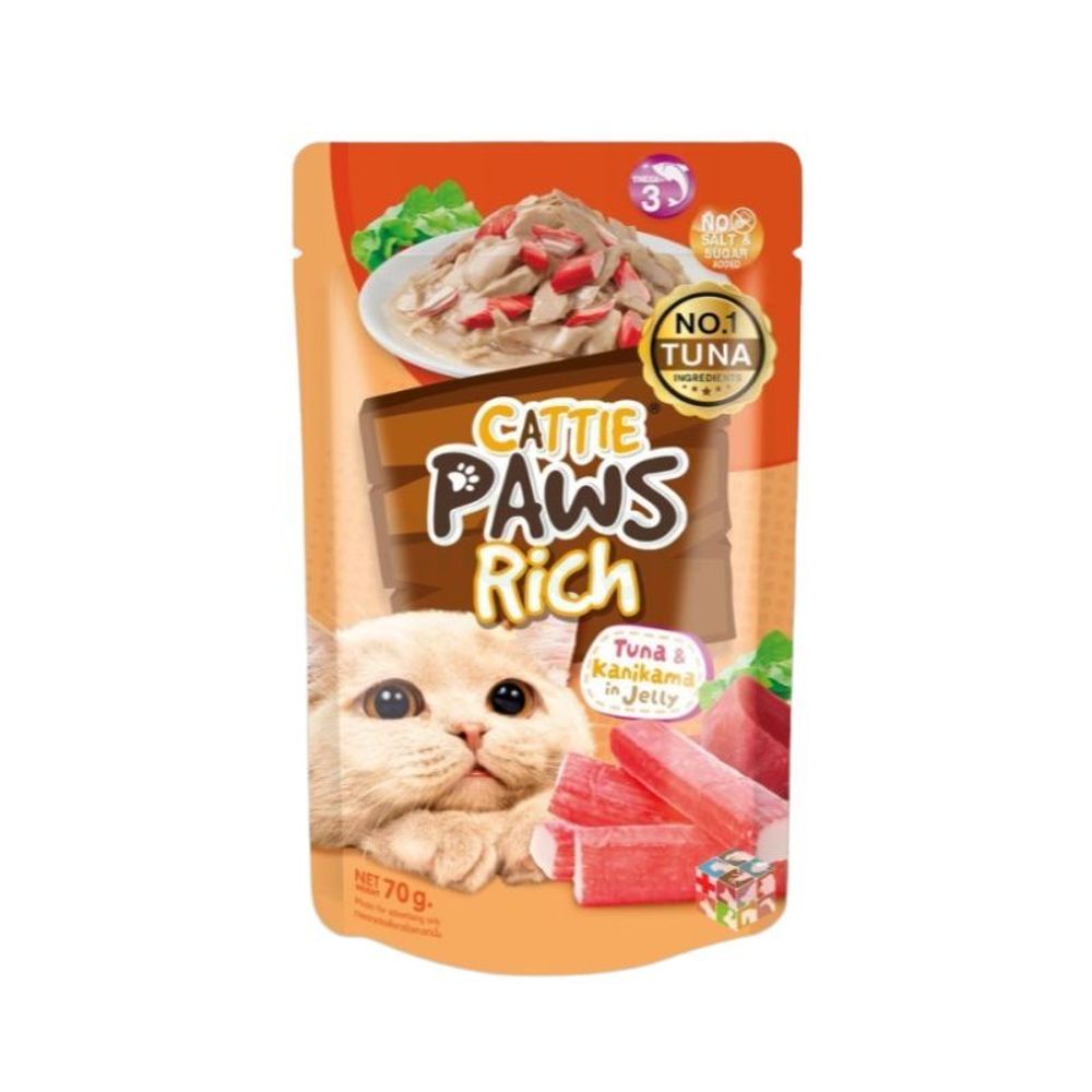 Cattie Paws Rich Tuna & Kanikama in Jelly 70g - Arogga Online Pharmacy